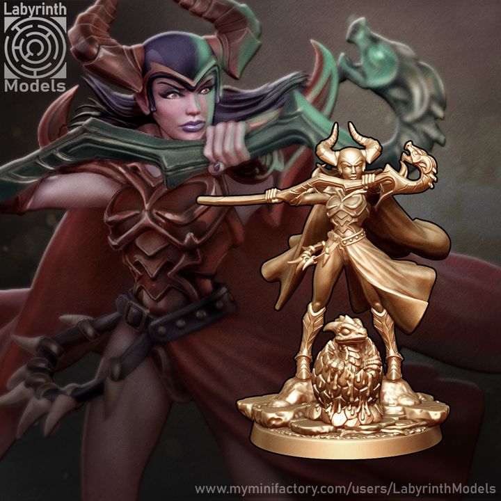 3D Printable Dragon Witch - 32mm scale by Labyrinth Models